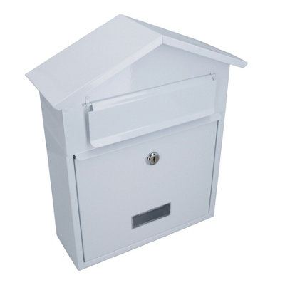 Letter Post Mail Box Metal White Wall Door Gate Fence Garden House ...