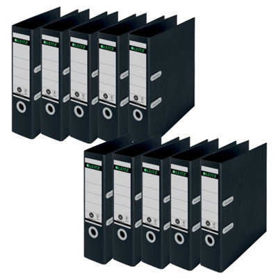 Lever Arch File, A4, 80mm, Black, Pack of 10