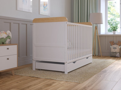 Levi Cot Bed 120x60cm with drawer and Microfiber Quilted mattress