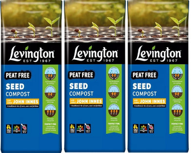Levington John Innes Seed Compost Peat Free 25L Pack of 3