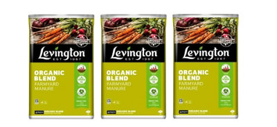 Levington Organic Blend Farm Manure 50L Pack of 3