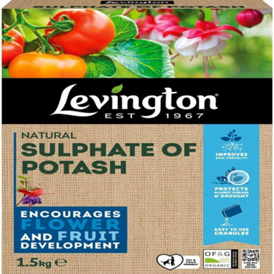 Levington Sulphate of Potash Fertiliser 1.5kg High Potassium Feed for ...