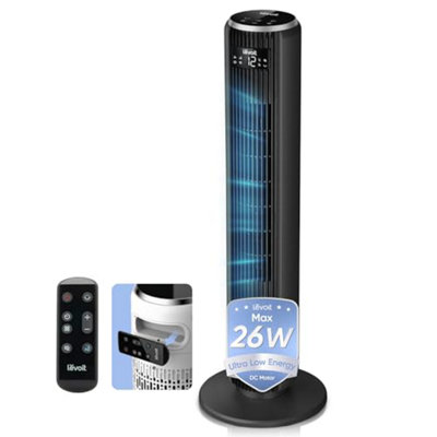 Levoit 20 dB Silent Tower Fan, 5.5 w-26 w Energy Saving for Bedroom ...