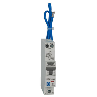 Lewden Compact RCBO C Curve Double Pole 32A 30mA Switched Neutral