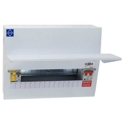 Lewden PRO-R16MS 13 Usable Way Consumer Unit with Main Switch & Type 2 ...