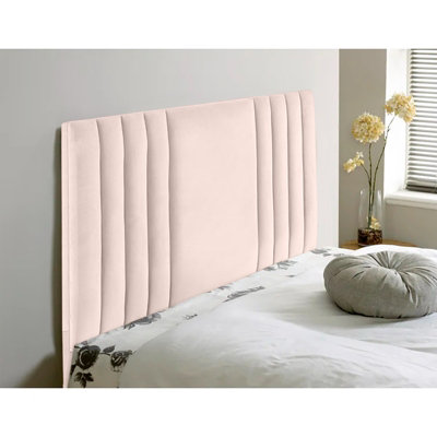 Lewis 54 inch Floorstanding Headboard Plush Velvet - Blush