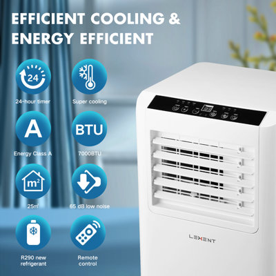 LEXENT Portable Air Conditioner 7000 BTU, Air Cooler Cooling ...
