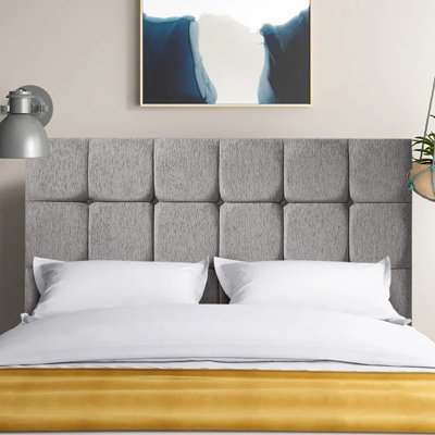 Lexie 54 inch Floorstanding Headboard Plush Velvet - Silver
