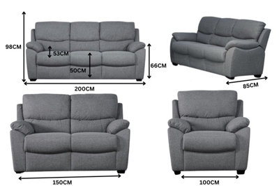Lexus Electric Reclining Sofa Suite For Living Room (Grey, 3 Seater)