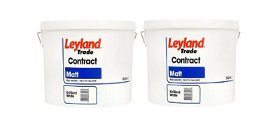 Leyland Trade Contract Matt Paint Brilliant White 10L Pack of 2