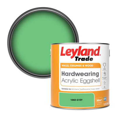 Leyland Trade Hardwearing Acrylic Eggshell Emulsion Paint (1060-G10Y) 2.5L