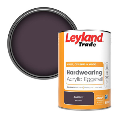 Leyland Trade Hardwearing Acrylic Eggshell Emulsion Paint Acai Berry ...