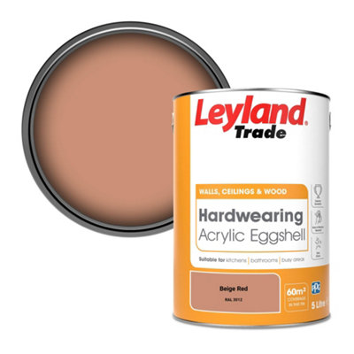 Leyland Trade Hardwearing Acrylic Eggshell Emulsion Paint Beige Red ...
