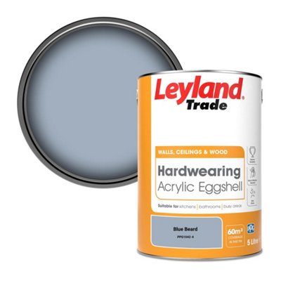Leyland Trade Hardwearing Acrylic Eggshell Emulsion Paint Blue Beard ...