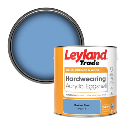 Leyland Trade Hardwearing Acrylic Eggshell Emulsion Paint Boudoir Blue ...
