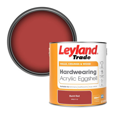 Leyland Trade Hardwearing Acrylic Eggshell Emulsion Paint Burnt Red ...