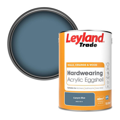 LEYLAND TRADE HARDWEARING ACRYLIC EGGSHELL EMULSION PAINT CANYON BLUE ...