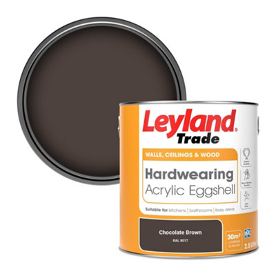 Leyland Trade Hardwearing Acrylic Eggshell Emulsion Paint Chocolate ...