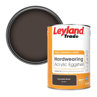 Leyland Trade Hardwearing Acrylic Eggshell Emulsion Paint Chocolate ...