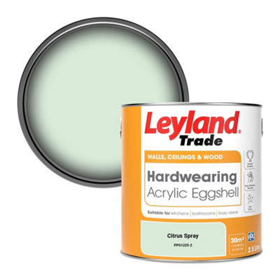 Leyland Trade Hardwearing Acrylic Eggshell Emulsion Paint Citrus Spray ...
