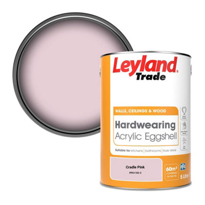 Leyland Trade Hardwearing Acrylic Eggshell Emulsion Paint Cradle Pink ...