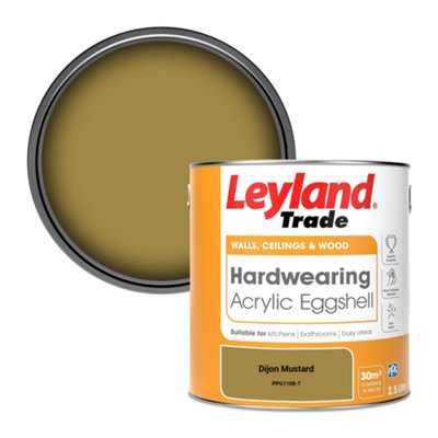 Leyland Trade Hardwearing Acrylic Eggshell Emulsion Paint Dijon Mustard ...