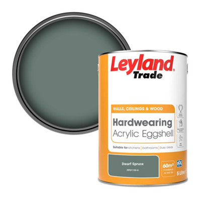Leyland Trade Hardwearing Acrylic Eggshell Emulsion Paint Dwarf Spruce ...
