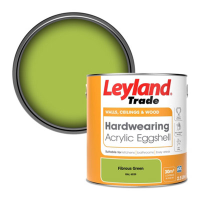 Leyland Trade Hardwearing Acrylic Eggshell Emulsion Paint Fibrous Green ...