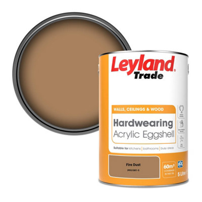 Leyland Trade Hardwearing Acrylic Eggshell Emulsion Paint Fire Dust ...