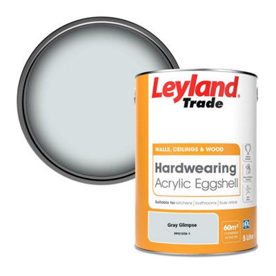 Leyland Trade Hardwearing Acrylic Eggshell Emulsion Paint Gray Glimpse ...