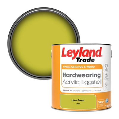 Leyland Trade Hardwearing Acrylic Eggshell Emulsion Paint Lime Green ...