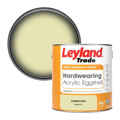 Leyland Trade Hardwearing Acrylic Eggshell Emulsion Paint Limited Lime ...