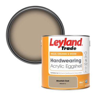 Leyland Trade Hardwearing Acrylic Eggshell Emulsion Paint Mountain Goat ...