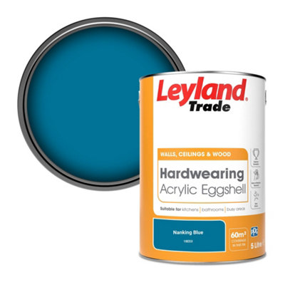 Leyland Trade Hardwearing Acrylic Eggshell Emulsion Paint Nanking Blue ...