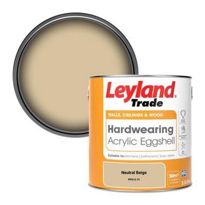Leyland Trade Hardwearing Acrylic Eggshell Emulsion Paint Neutral Beige ...
