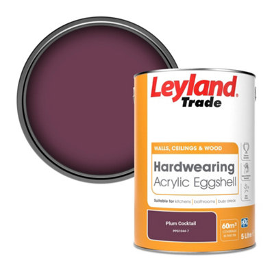 Leyland Trade Hardwearing Acrylic Eggshell Emulsion Paint Plum Cocktail ...