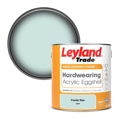 Leyland Trade Hardwearing Acrylic Eggshell Emulsion Paint Powder Blue ...