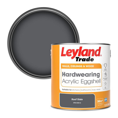 Leyland Trade Hardwearing Acrylic Eggshell Emulsion Paint Roof Slate ...