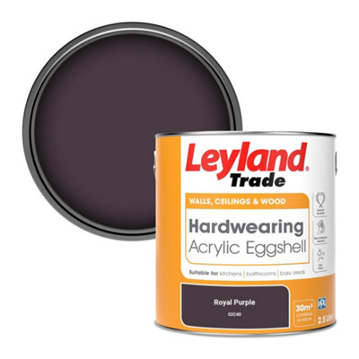Leyland Trade Hardwearing Acrylic Eggshell Emulsion Paint Royal Purple ...