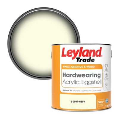 Leyland Trade Hardwearing Acrylic Eggshell Emulsion Paint (S 0507-G80Y ...