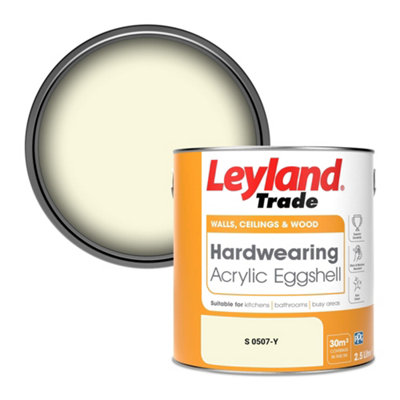 Leyland Trade Hardwearing Acrylic Eggshell Emulsion Paint (S 0507-Y) 2.5L