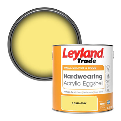 Leyland Trade Hardwearing Acrylic Eggshell Emulsion Paint (S 0540-G90Y ...