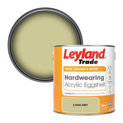 Leyland Trade Hardwearing Acrylic Eggshell Emulsion Paint (S 2020-G80Y ...