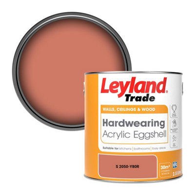 Leyland Trade Hardwearing Acrylic Eggshell Emulsion Paint (S 2050-Y80R ...