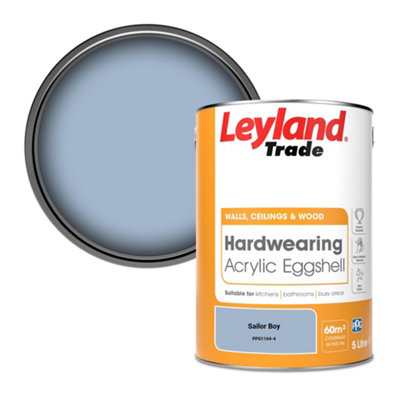 Leyland Trade Hardwearing Acrylic Eggshell Emulsion Paint Sailor Boy (PPG1164-4) 5L