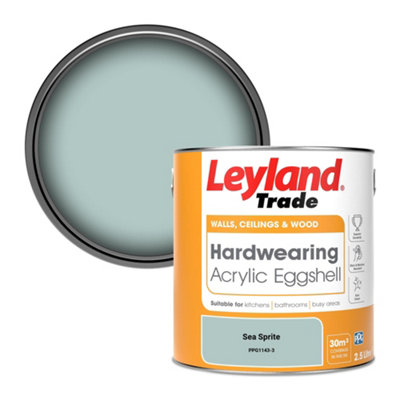 Leyland Trade Hardwearing Acrylic Eggshell Emulsion Paint Sea Sprite ...