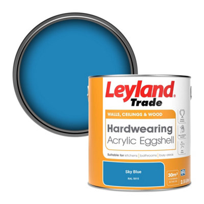 LEYLAND TRADE HARDWEARING ACRYLIC EGGSHELL EMULSION PAINT SKY BLUE (RAL ...