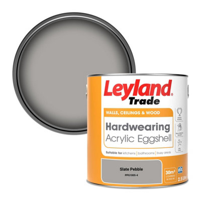 Leyland Trade Hardwearing Acrylic Eggshell Emulsion Paint Slate Pebble ...