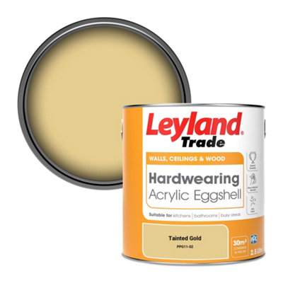 Leyland Trade Hardwearing Acrylic Eggshell Emulsion Paint Tainted Gold ...