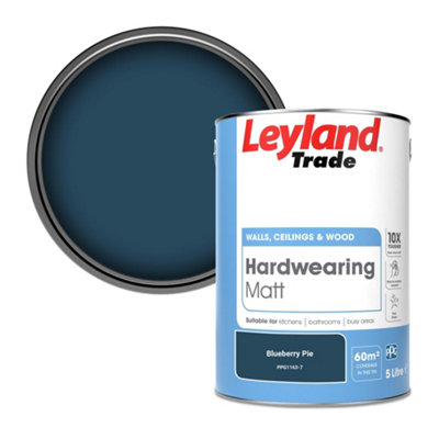 LEYLAND TRADE HARDWEARING MATT EMULSION PAINT BLUEBERRY PIE (PPG1163-7) 5L